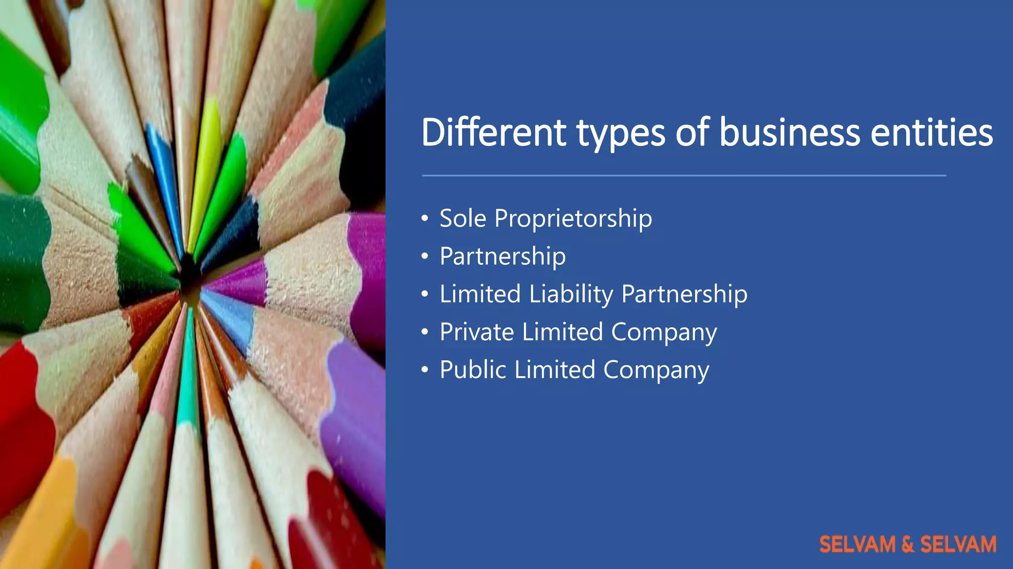 Different types of business entities in india | PPTX