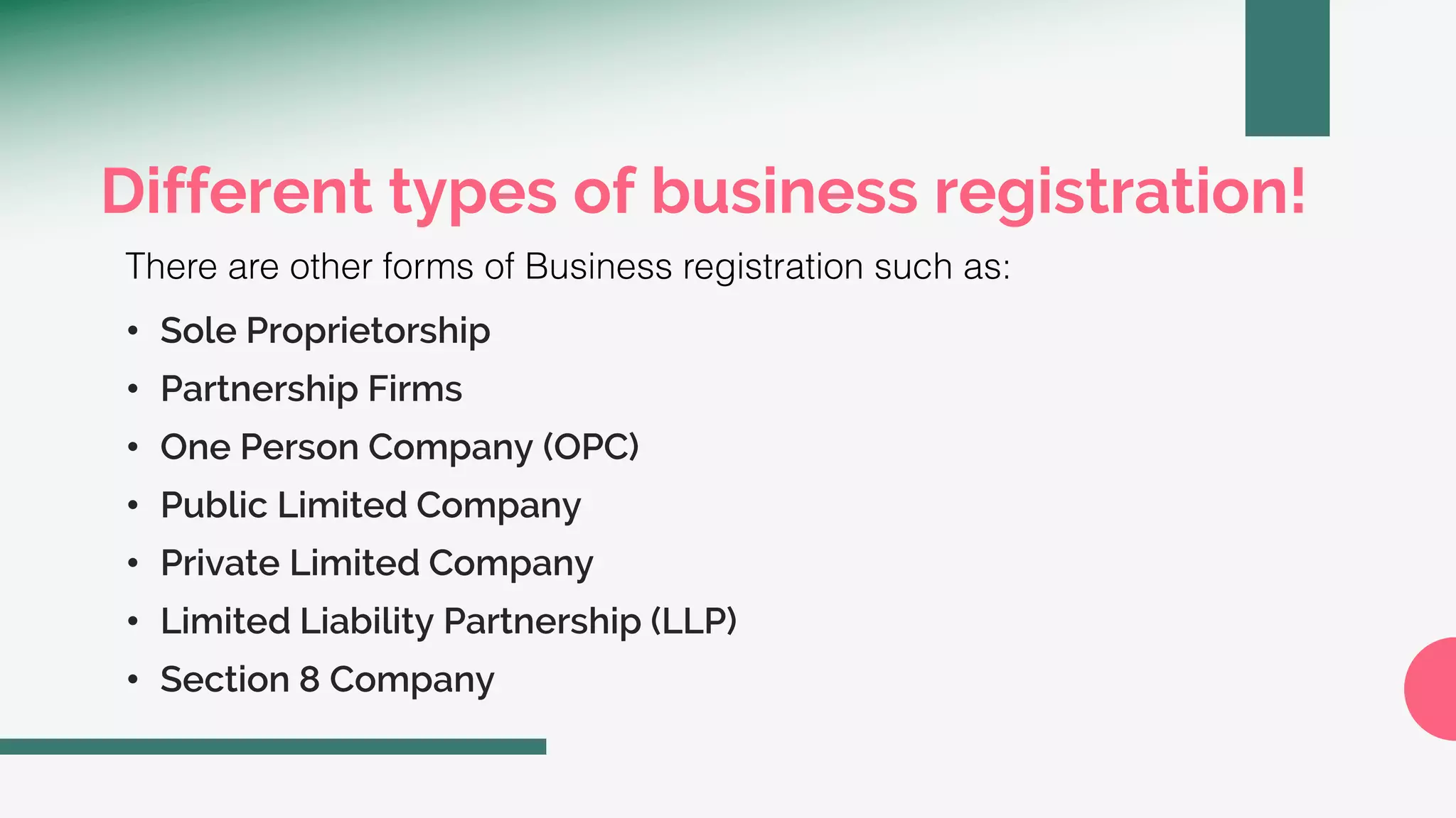 Different types of business registration In India! | PDF