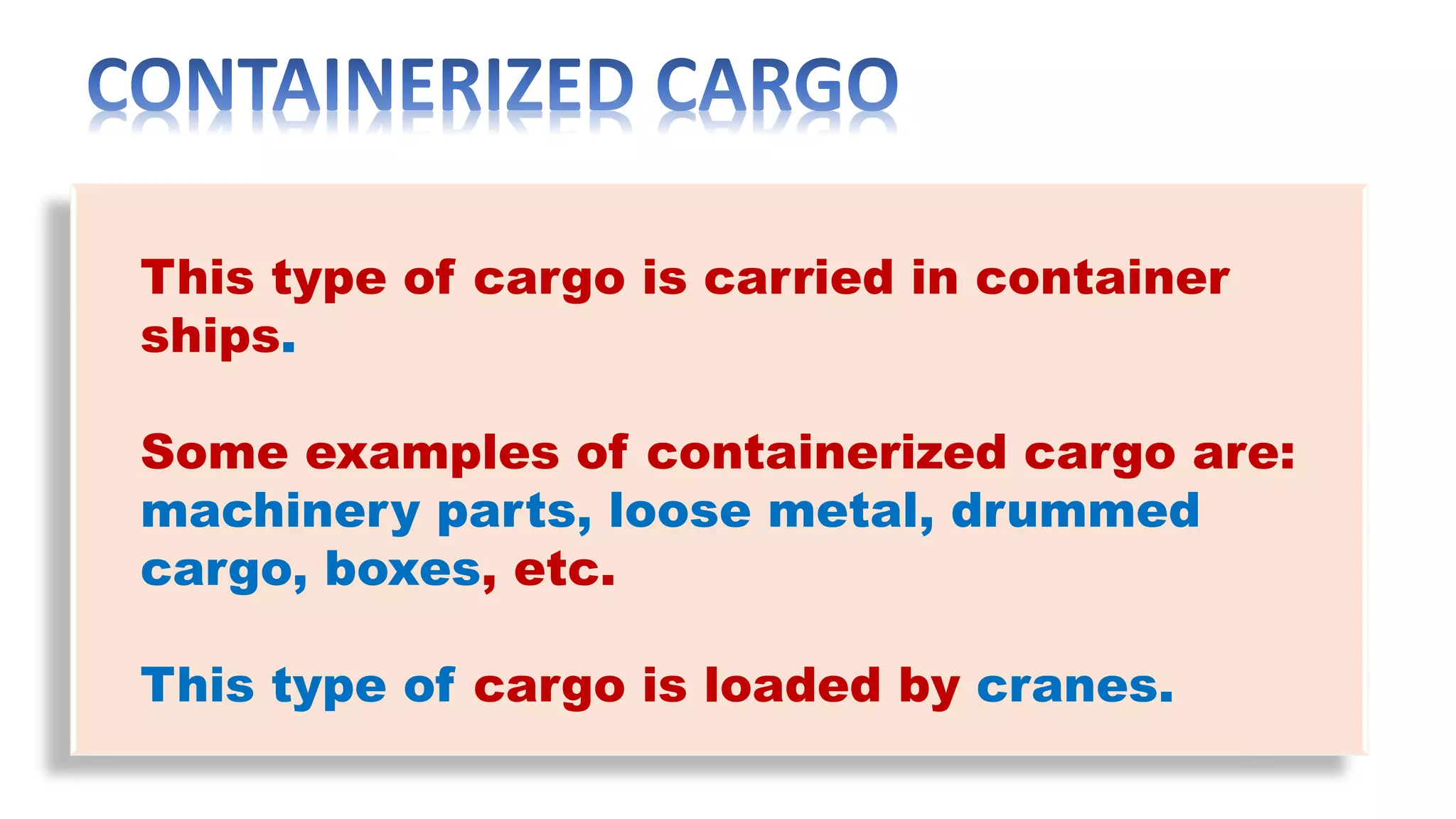 Different types of cargo | PDF