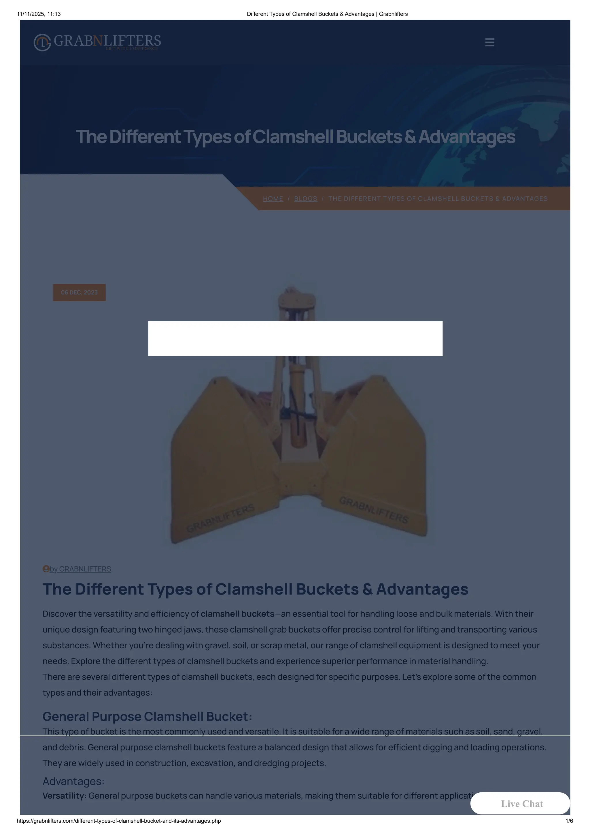 Different Types of Clamshell Buckets & Advantages _ Grabnlifters.pdf