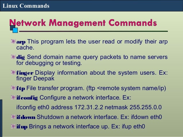 Different types of Commands used in Linux Network Management -Quontra…