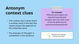 Different Types of Context Clues Education Presentation in Blue White ...