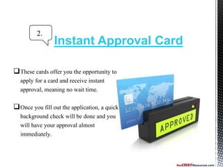 Different Types Of Credit Cards And Features | PPTX