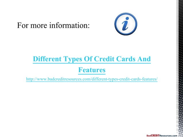 Different Types Of Credit Cards And Features | PPTX
