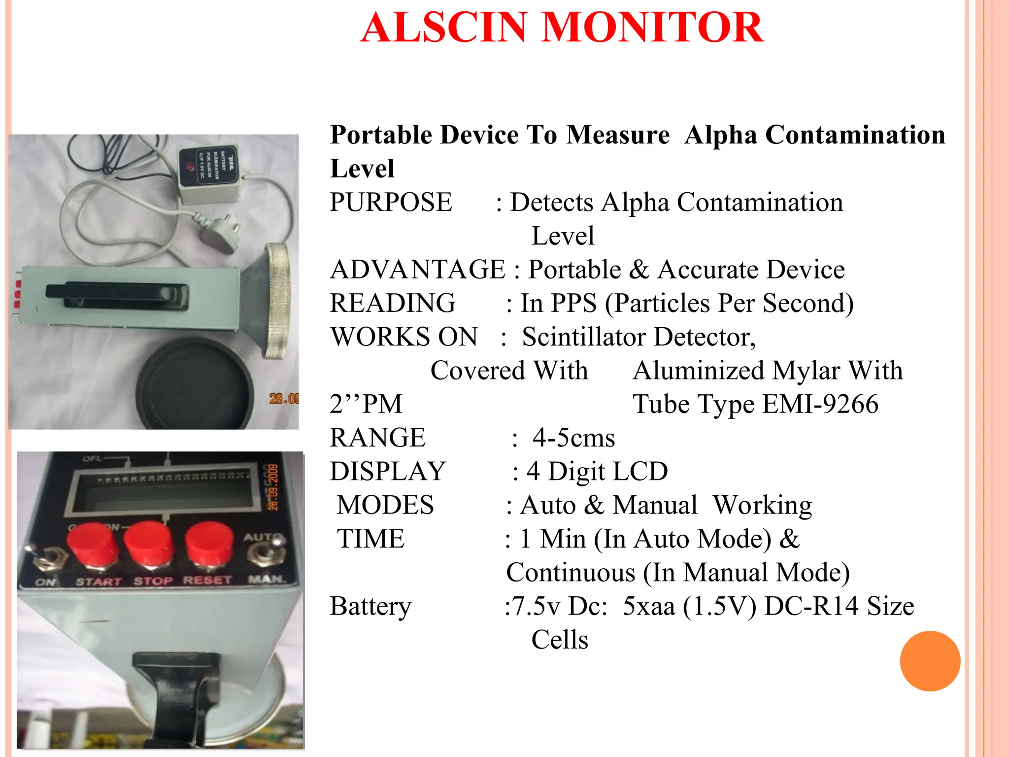 different types of detection and monitoring equipments.PPT