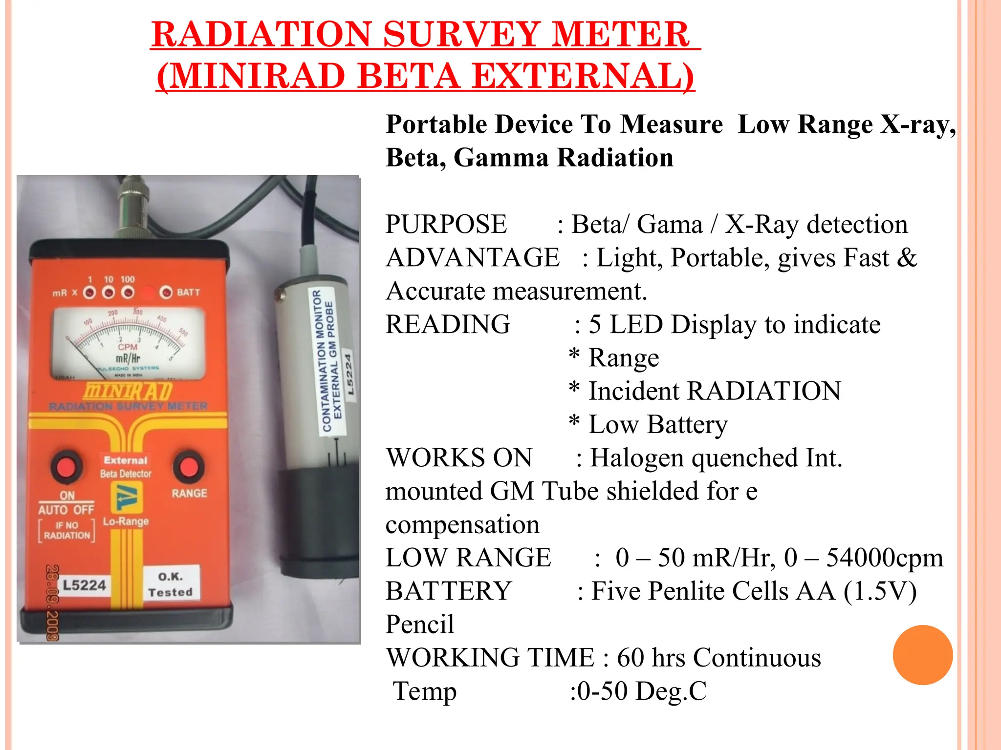 different types of detection and monitoring equipments.PPT