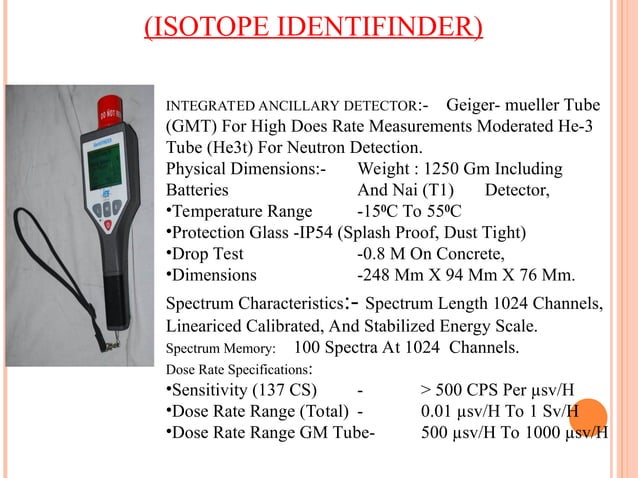 different types of detection and monitoring equipments.PPT