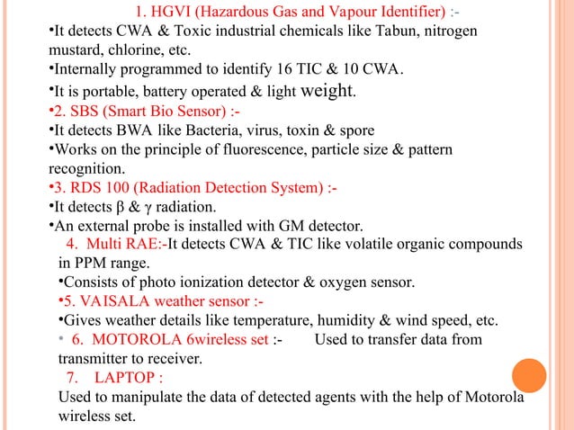different types of detection and monitoring equipments.PPT