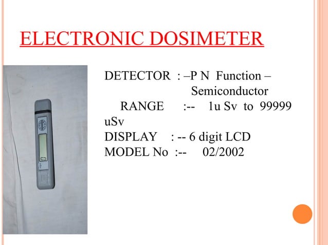 different types of detection and monitoring equipments.PPT