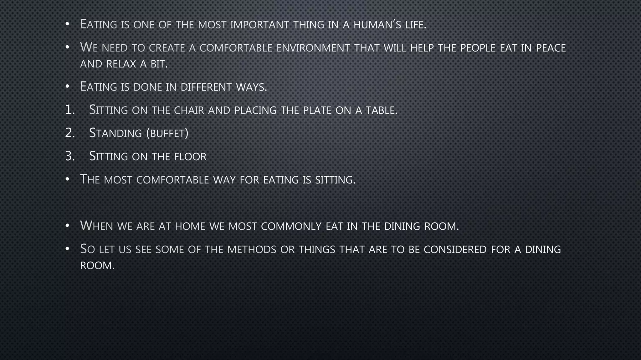 Different types of dining typology | PPT