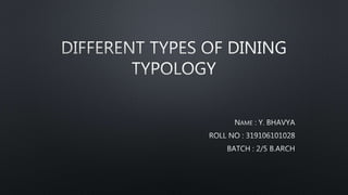 Different types of dining typology | PPT