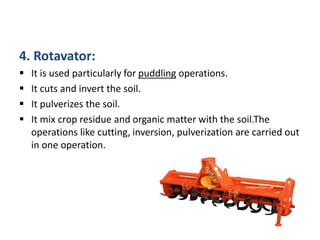Different types of Equipments used in tillage and their functions ...