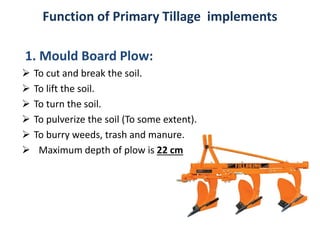 Different types of Equipments used in tillage and their functions ...