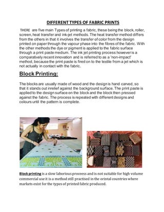 Different types of fabric prints | DOCX