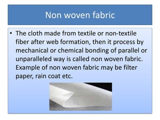 Different types of fabrics | PPTX
