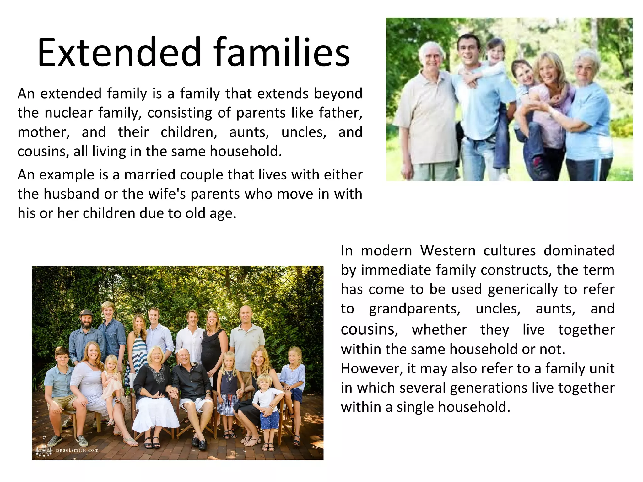 Different types of families | POT