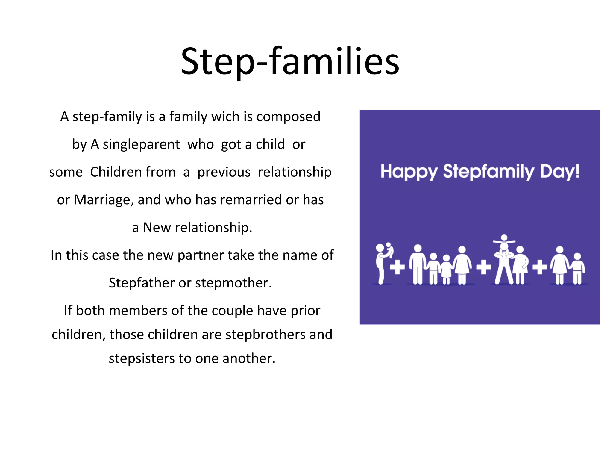 Different types of families | POT