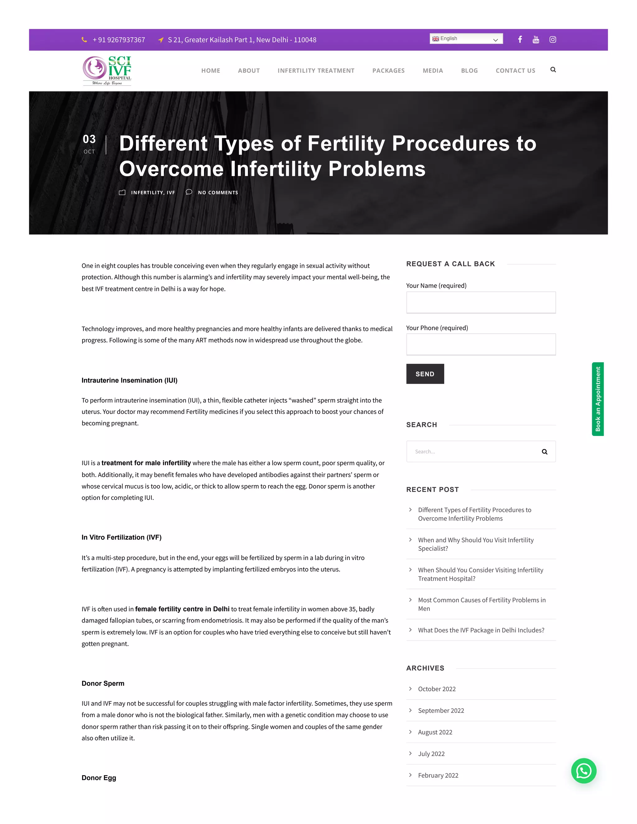 Different Types of Fertility Procedures to Overcome Infertility ...