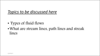 Different types of flows and lines in fluid flow. | PDF