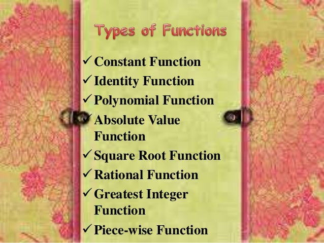 12 Types Of Functions
