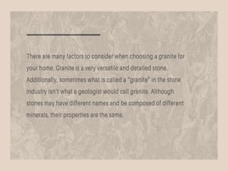 Different Types of Granite | PPTX