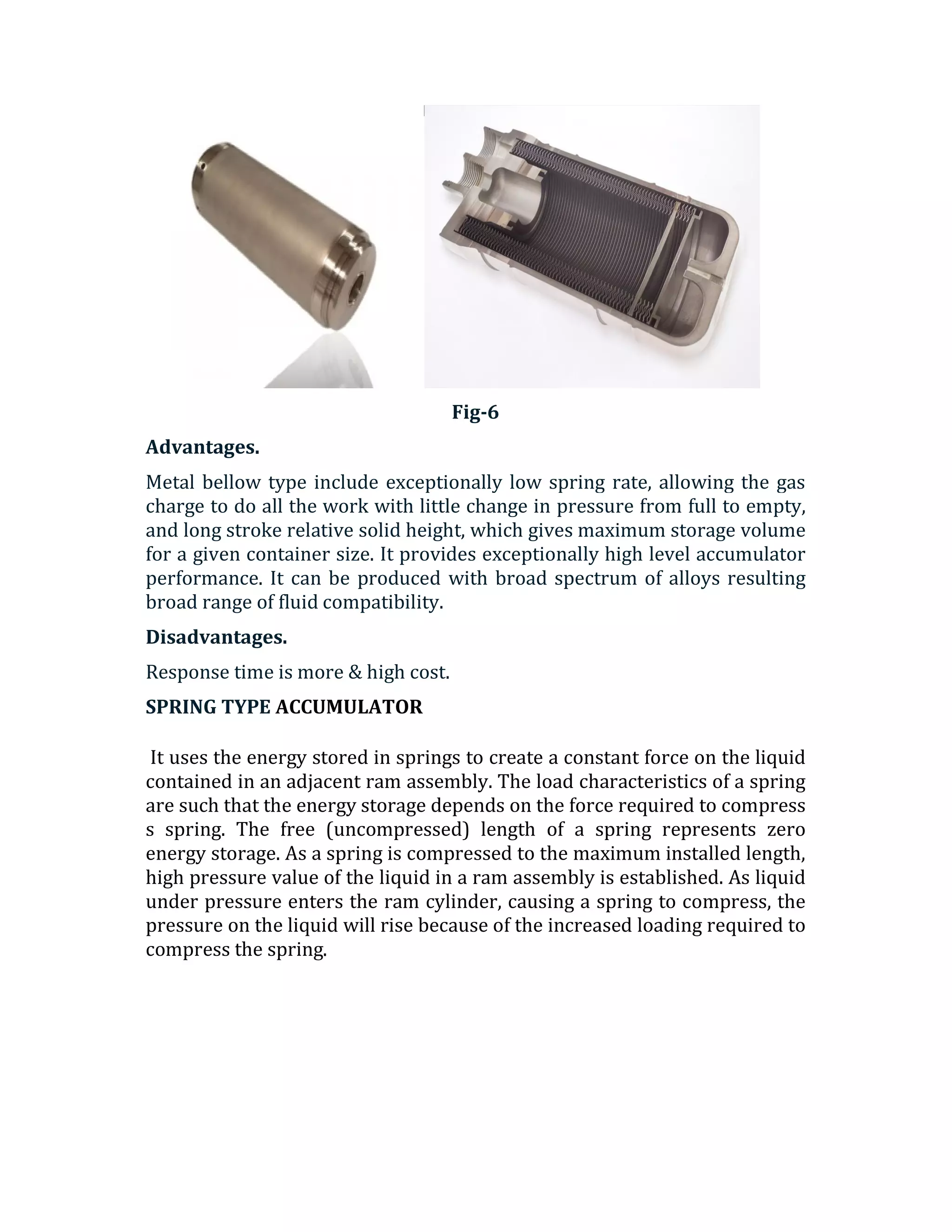 Different types of hydraulic accumulators | PDF