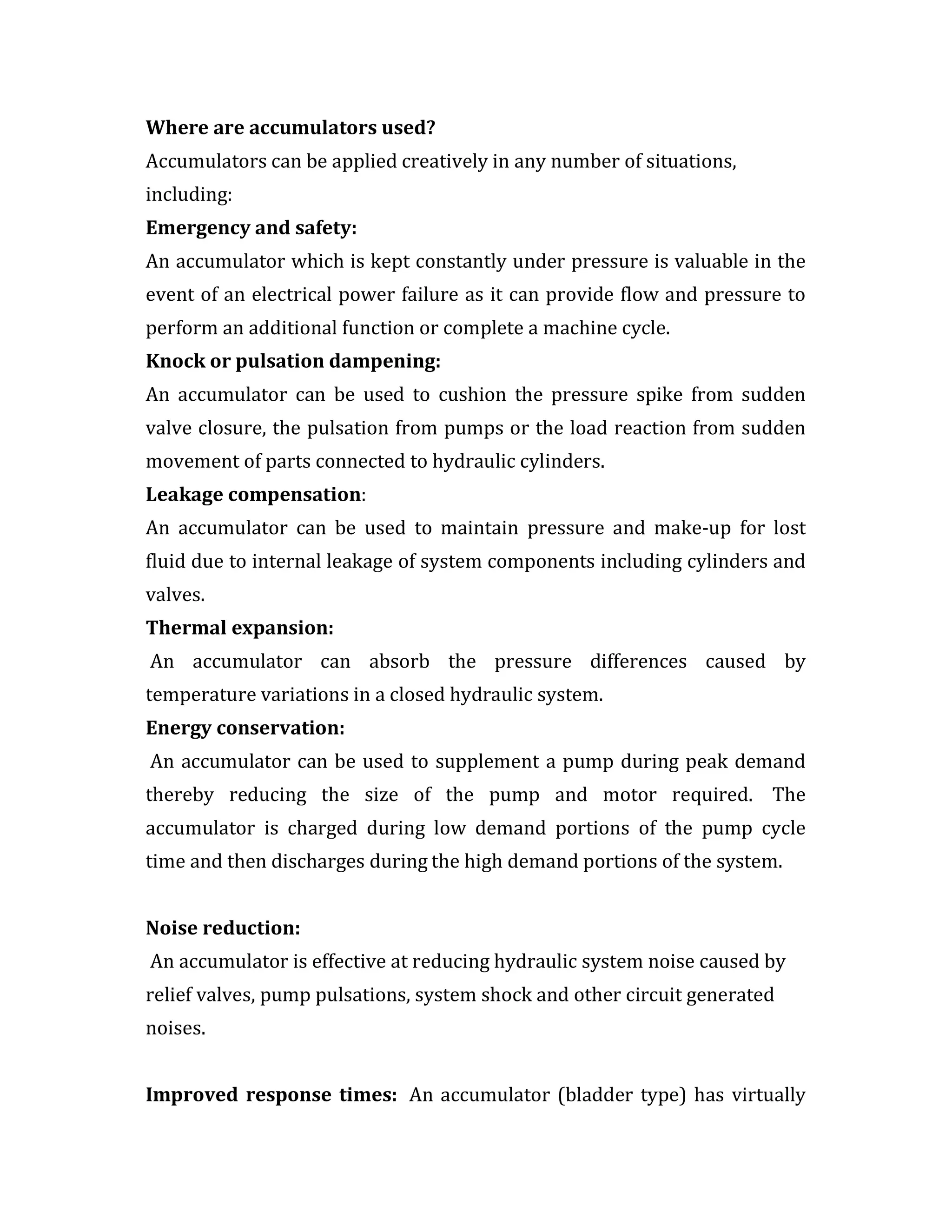 Different types of hydraulic accumulators | PDF