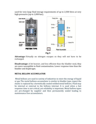 Different types of hydraulic accumulators | PDF
