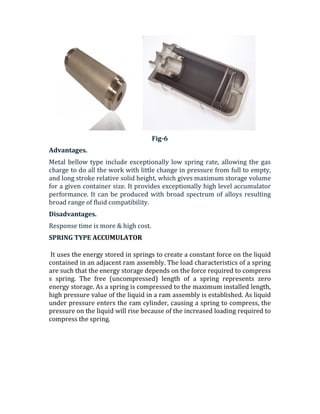 Different types of hydraulic accumulators | PDF