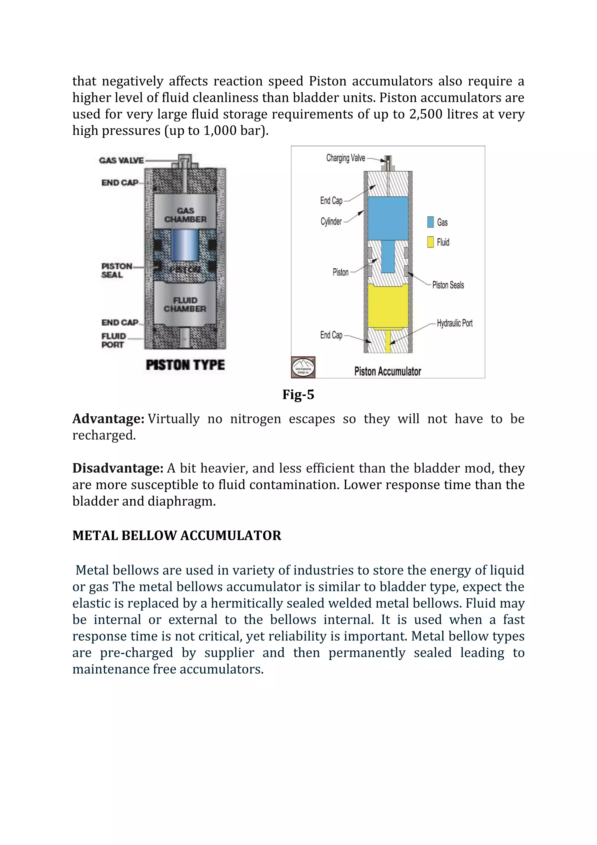 Different types of hydraulic accumulators | PDF