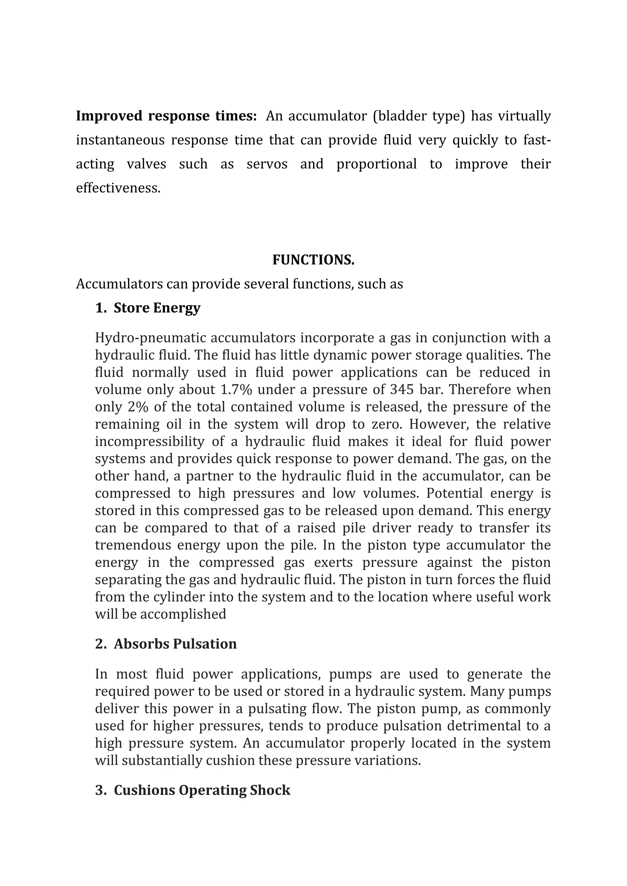Different types of hydraulic accumulators | PDF