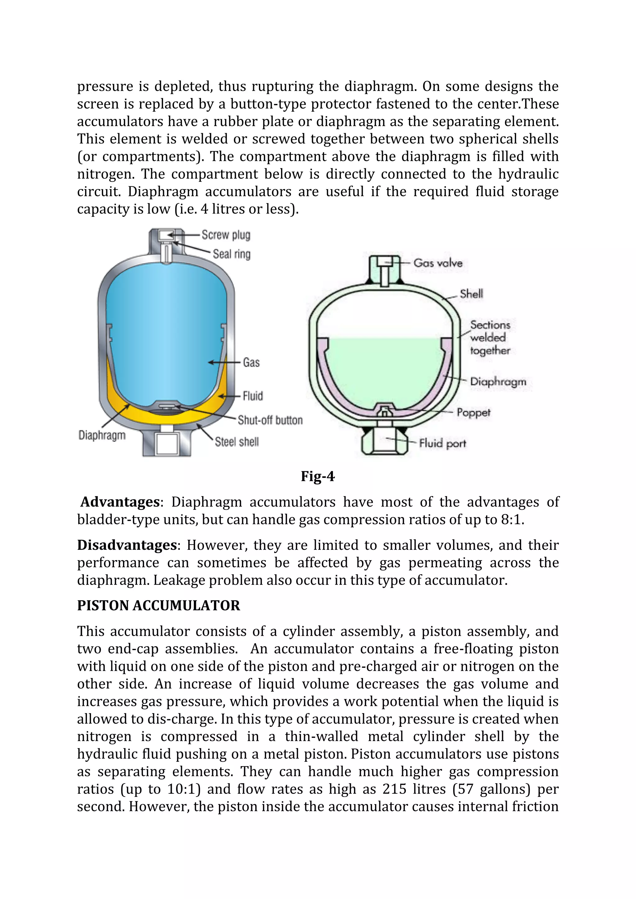 Different types of hydraulic accumulators | PDF
