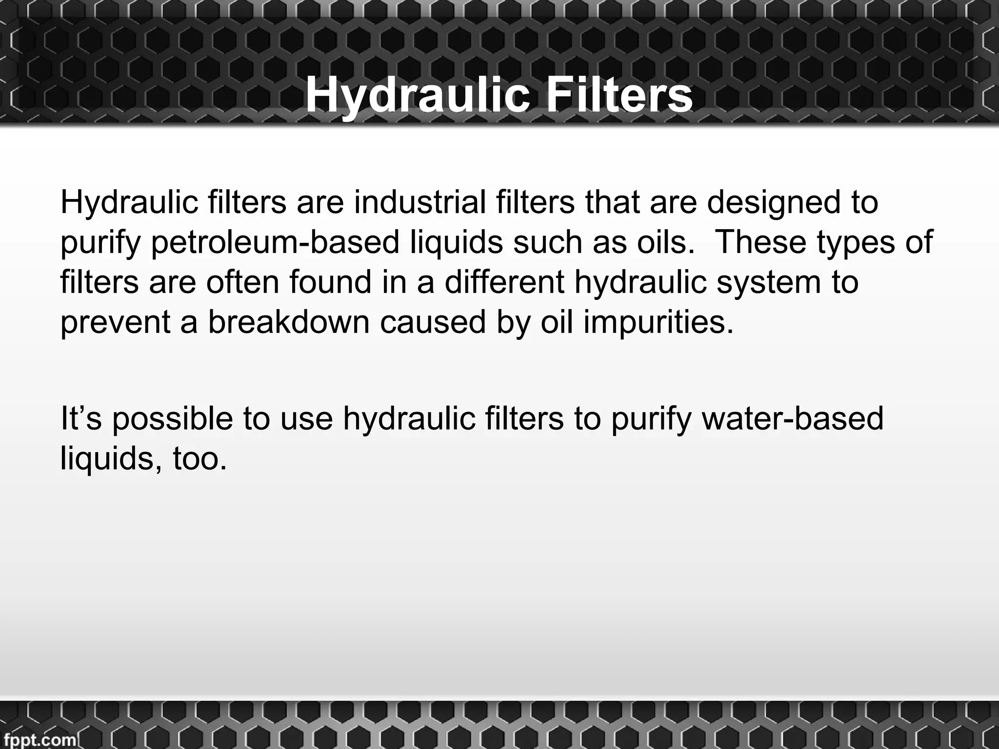 Different types of industrial filters | PPT