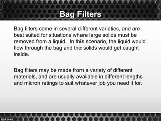 Different types of industrial filters | PPT
