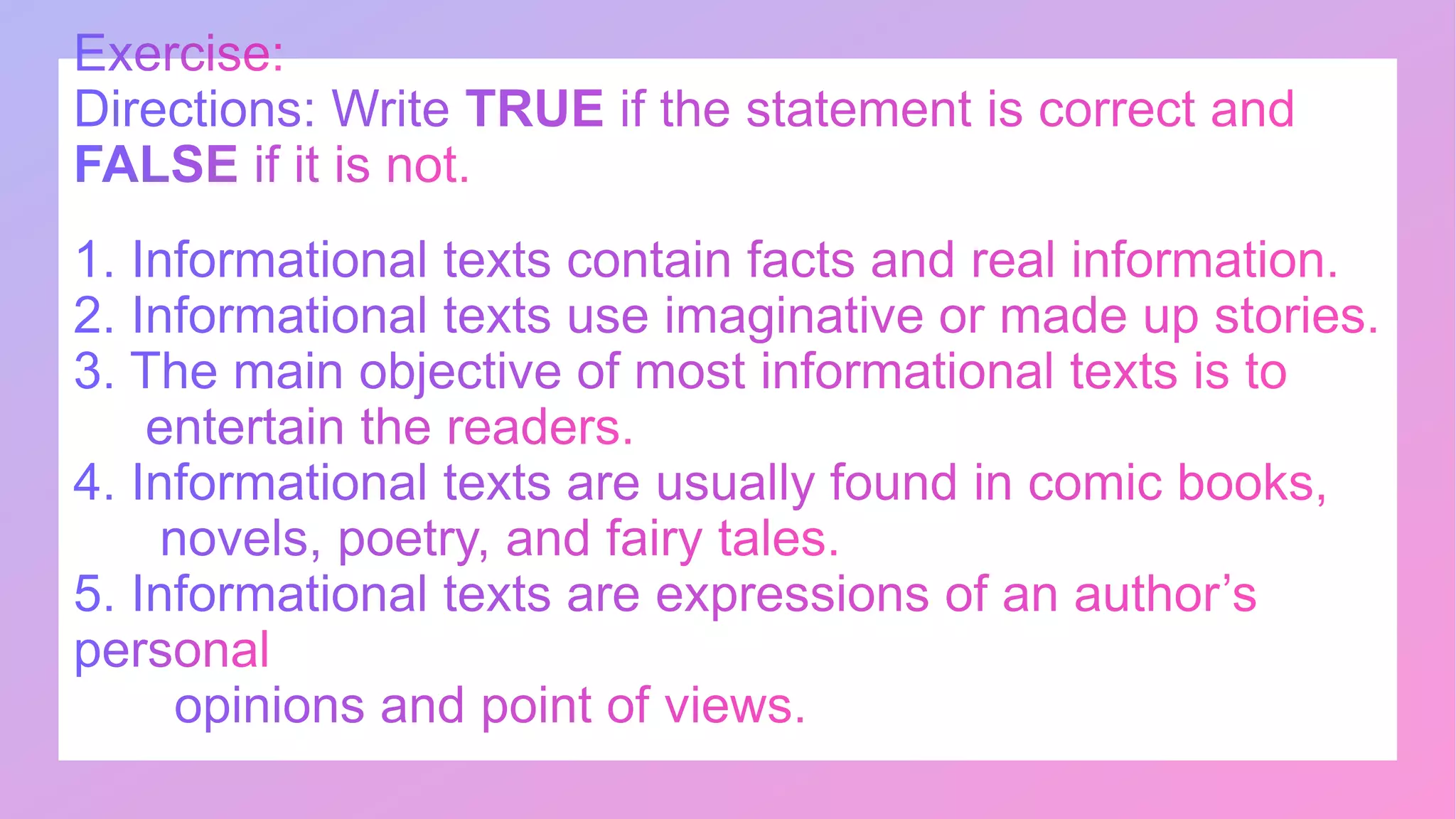 Different types of informational text | PPTX