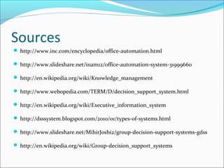 Different Types of Information Systems Alexis Chua SYANDES K31 | PPT