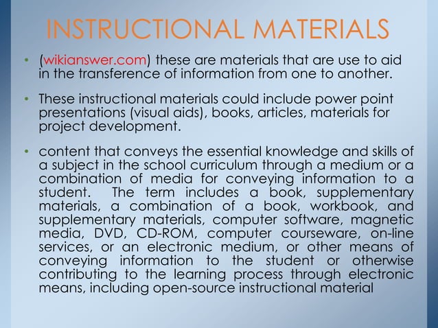 Different Types of Instructional Materials | PPTX | Science