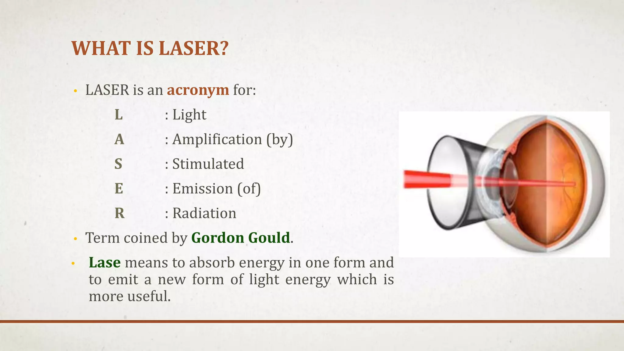 Different types of lasers and laser delivery system | PPTX