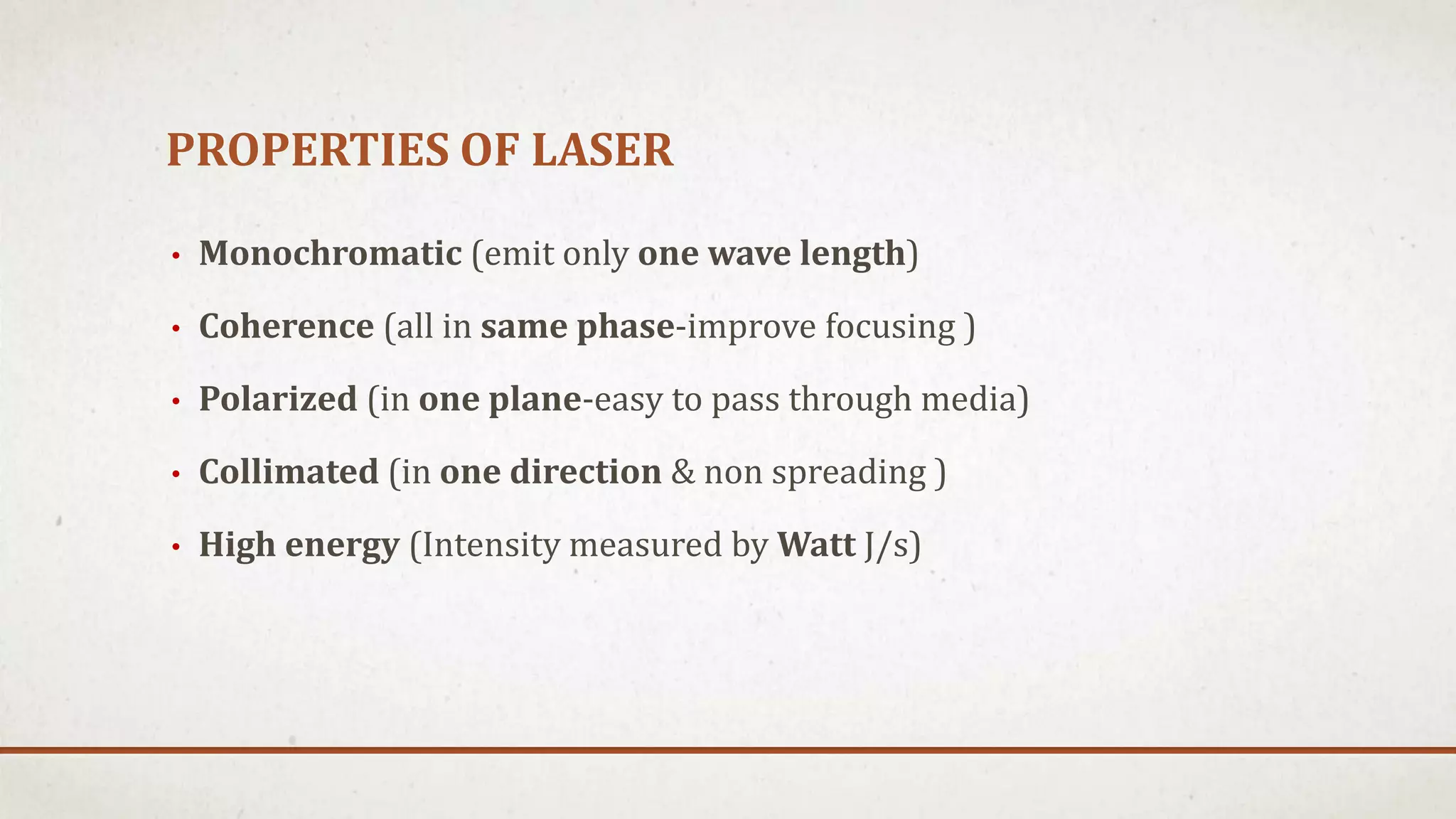 Different types of lasers and laser delivery system | PPTX
