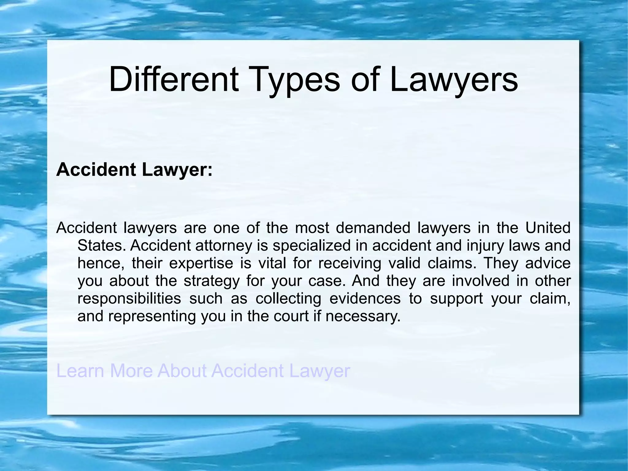 Different types of lawyer | PPT