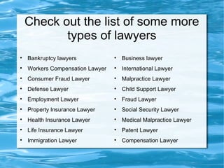 Different types of lawyer | PPT