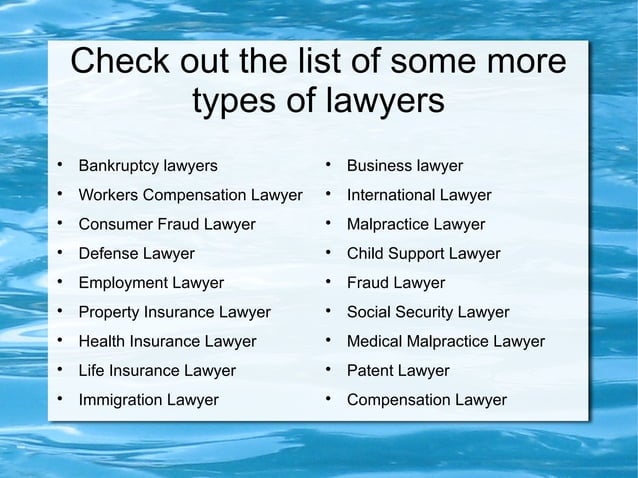 Different types of lawyer | PPT