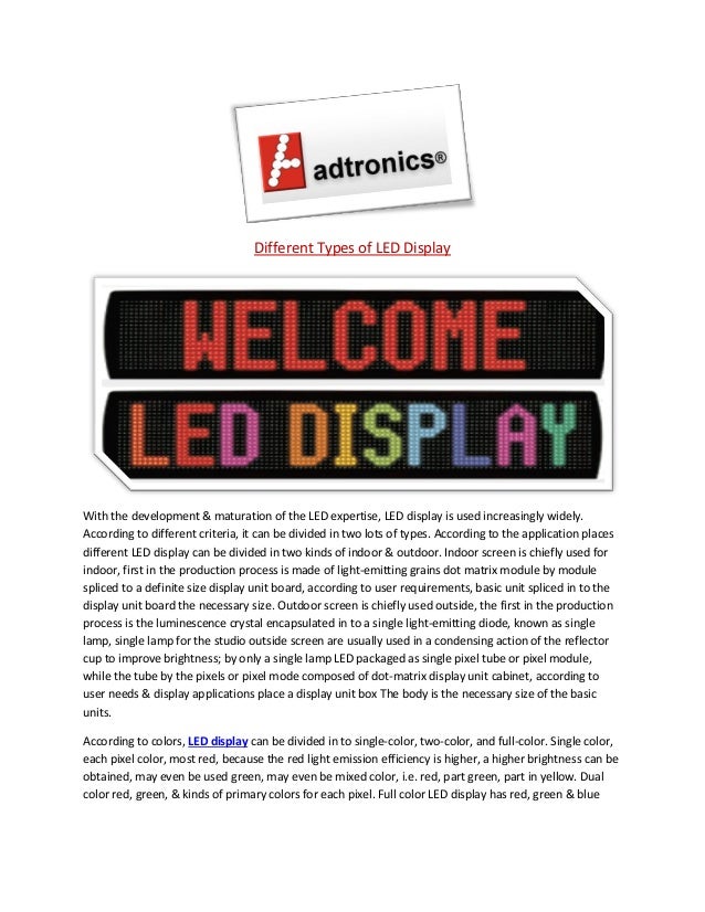 Different Types Of led display different-types-of-led-display