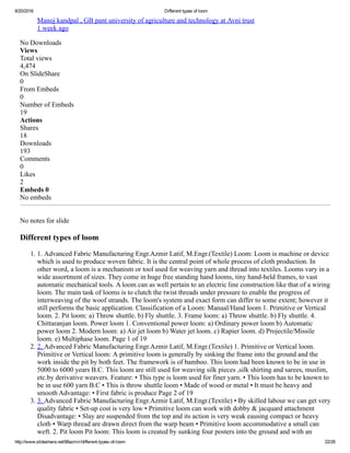 Different types of loom | PDF