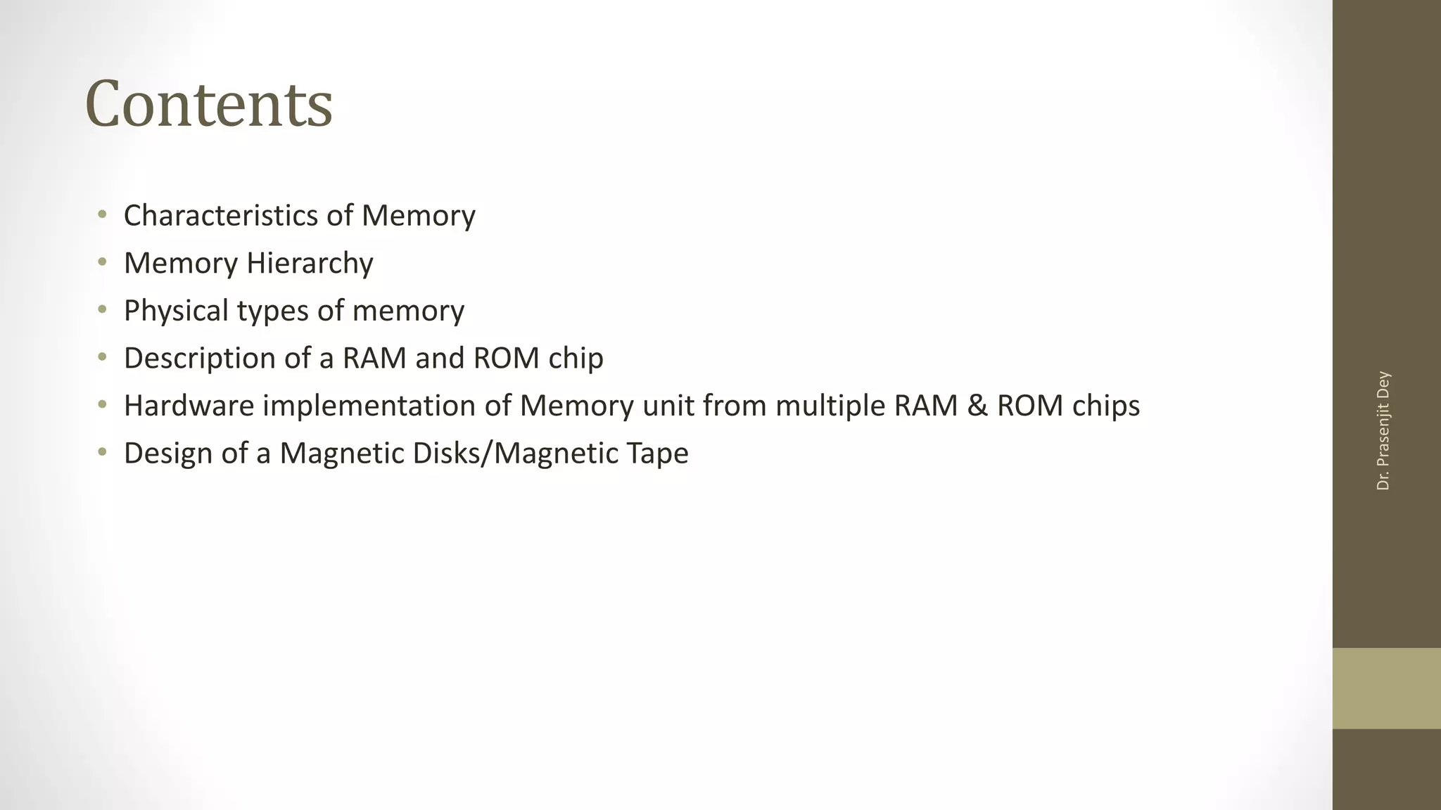Different types of memory and hardware designs of RAM and ROM | PPTX | Data Storage and ...