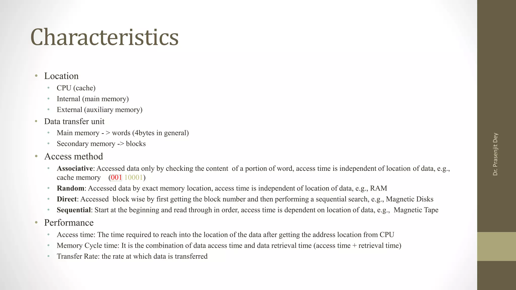 Different types of memory and hardware designs of RAM and ROM | PPTX | Data Storage and ...