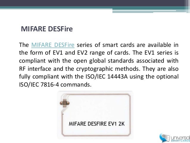 Different types of mifare contactless smart cards