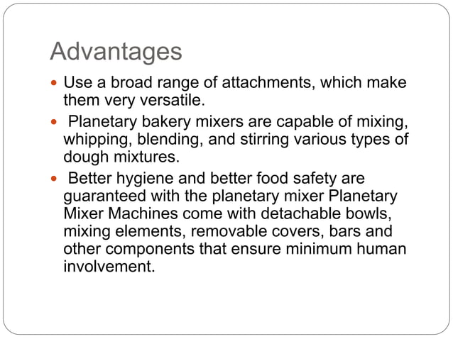 Different types of mixers used in baking industry | PPTX | Desserts and ...