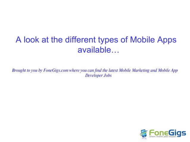 Different types of mobile apps | PPT