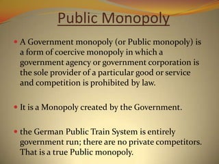 Different types of monopoly practices | PPTX